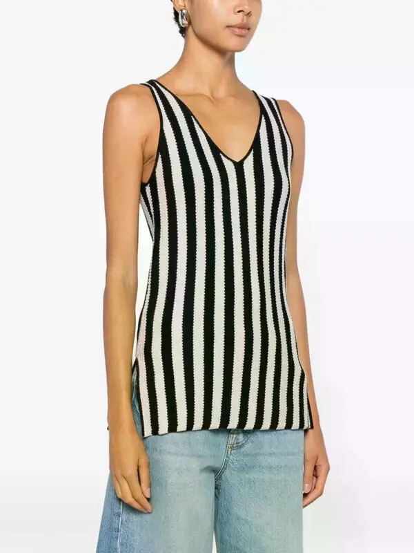 BY MALENE BIRGER Hallie Striped V-neck Top