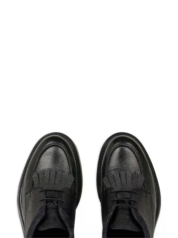 Etro Grained Leather Lace-up Loafers With Paisley Detail