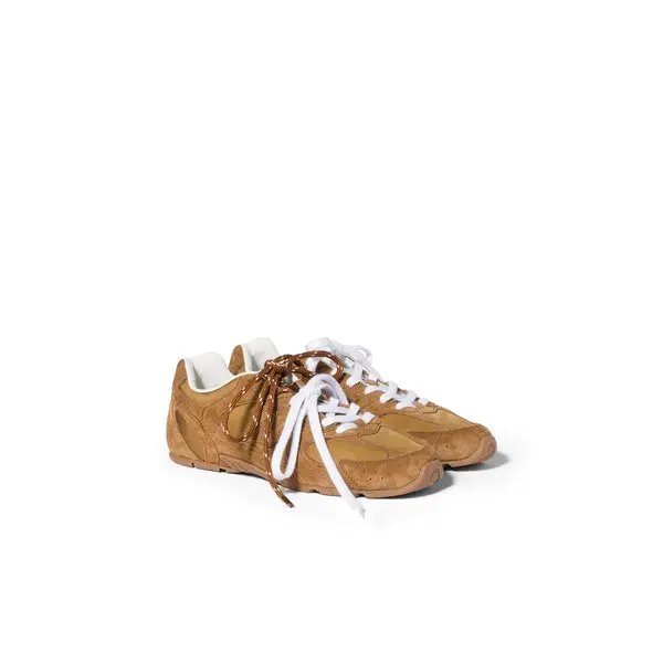Miu Miu New Balance 530 Technical Fabric And Suede Sneakers - Beige