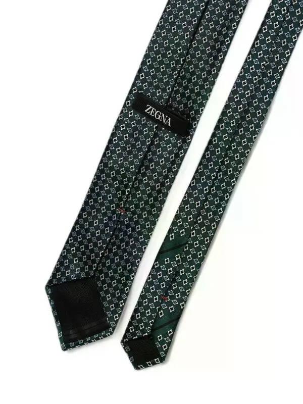 Zegna Geometric Jacquard Silk Tie