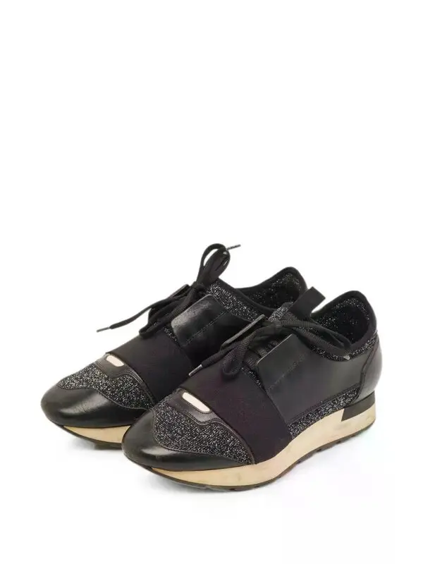 Balenciaga Race Runner Tweed Sneakers - Black