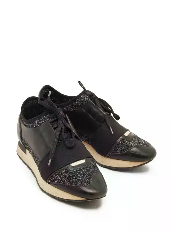 Balenciaga Race Runner Tweed Sneakers - Black