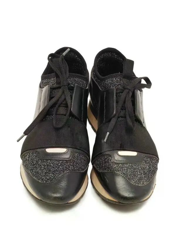 Balenciaga Race Runner Tweed Sneakers - Black