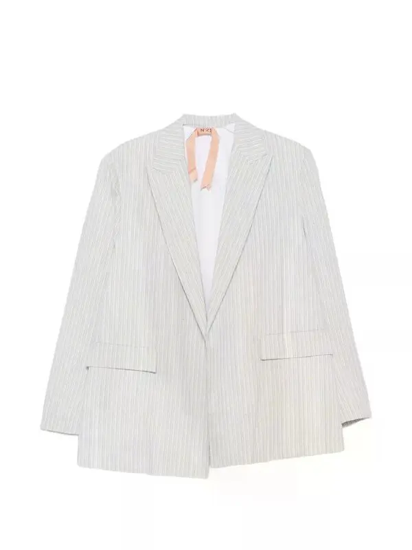 N°21 Pinstripe Pattern Peak-lapel Blazer - Blue