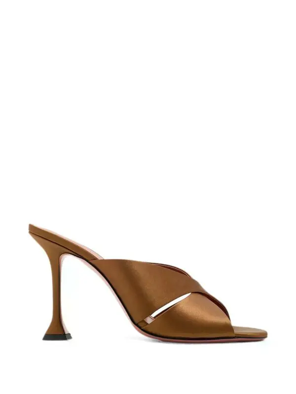 Amina Muaddi Salma Crossover-strap Mules - Brown