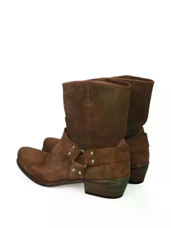 Premiata Suede Harness Boots With Silver-tone Stud Embellishment