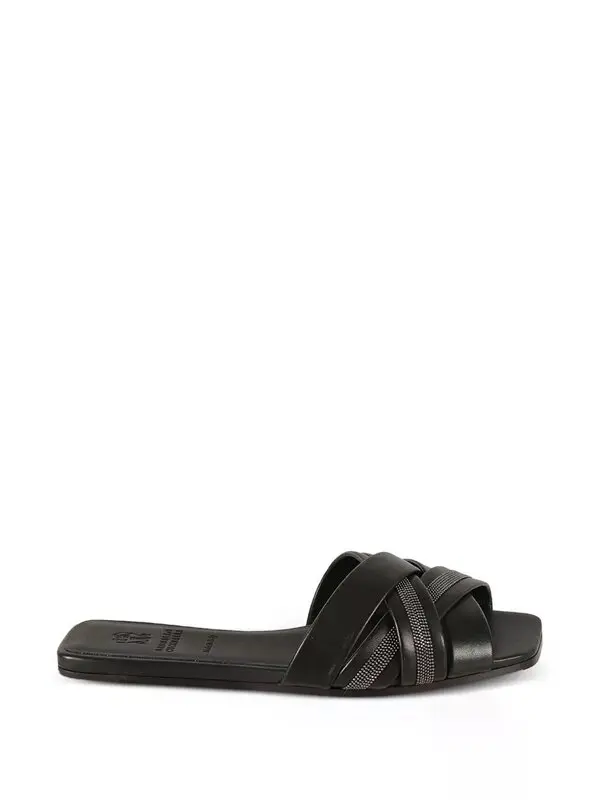 Brunello Cucinelli Criss-cross Leather Sandals