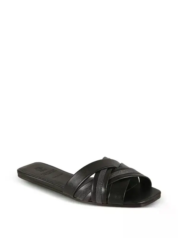 Brunello Cucinelli Criss-cross Leather Sandals