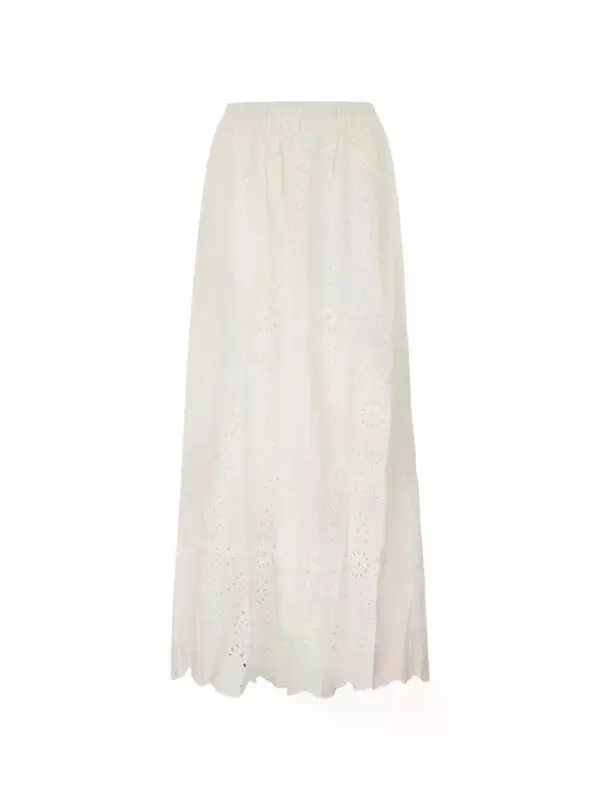 MC2 SAINT BARTH Broderie Anglaise Maxi Skirt - White