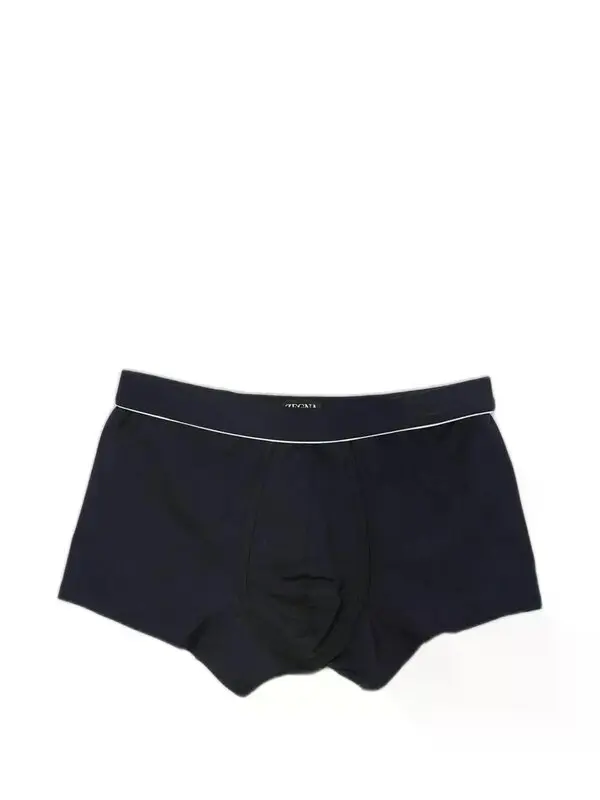 Zegna Contrast-piping Elasticated Boxer Briefs - Blue