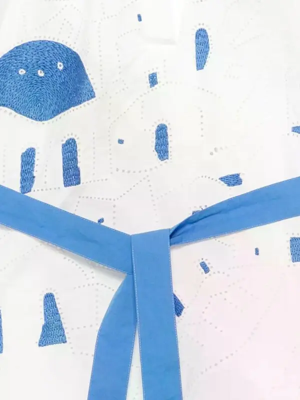 MII Claudie Embroidered Belted Blouse