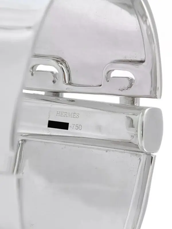 Hermès 18k White Gold Pavé Diamond Cuff Bracelet