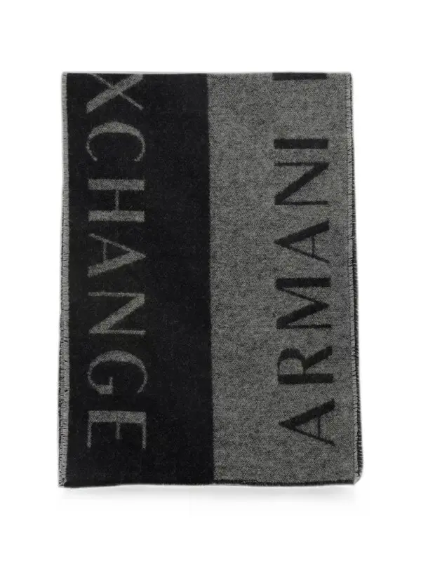 Emporio Armani Logo-jacquard Scarf - Grey