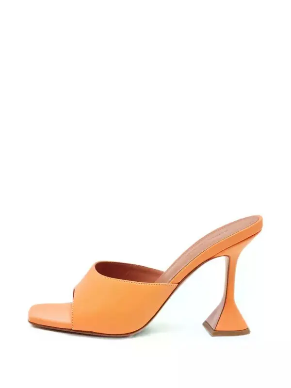 Amina Muaddi Lupita Sculptural Heel Sandals - Orange