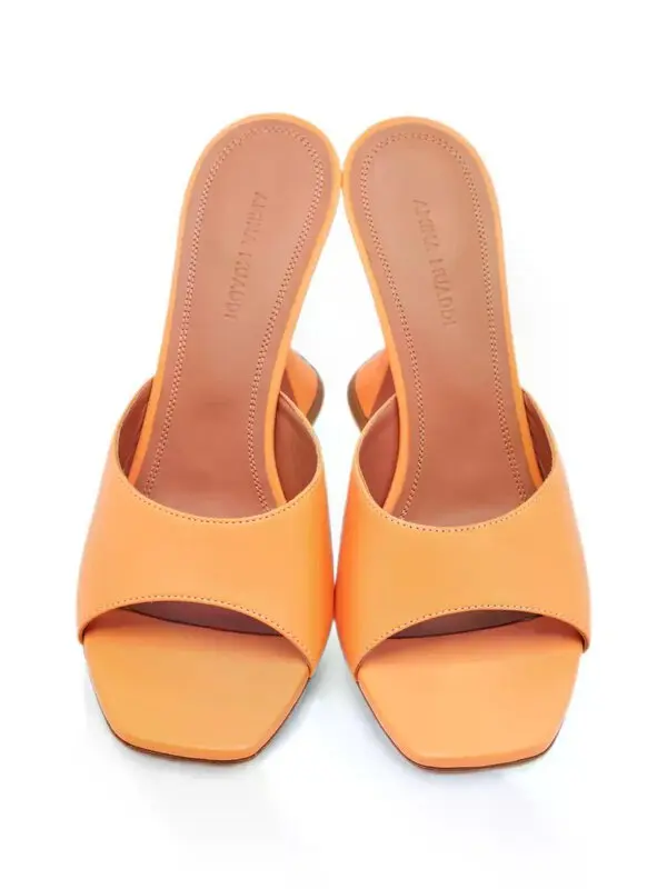Amina Muaddi Lupita Sculptural Heel Sandals - Orange