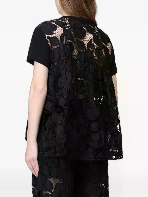 MEIMEIJ Macramé Panelled Cotton T-shirt