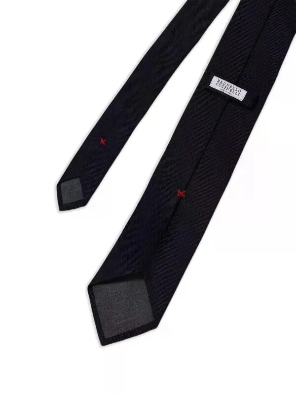 Brunello Cucinelli Silk Twill Neck Tie - Blue