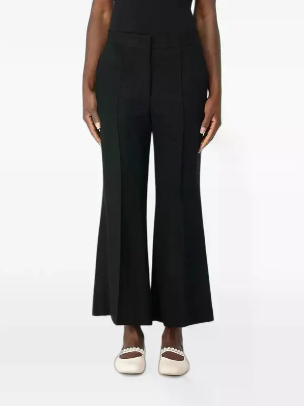 MSGM Cropped Pressed-crease Trousers