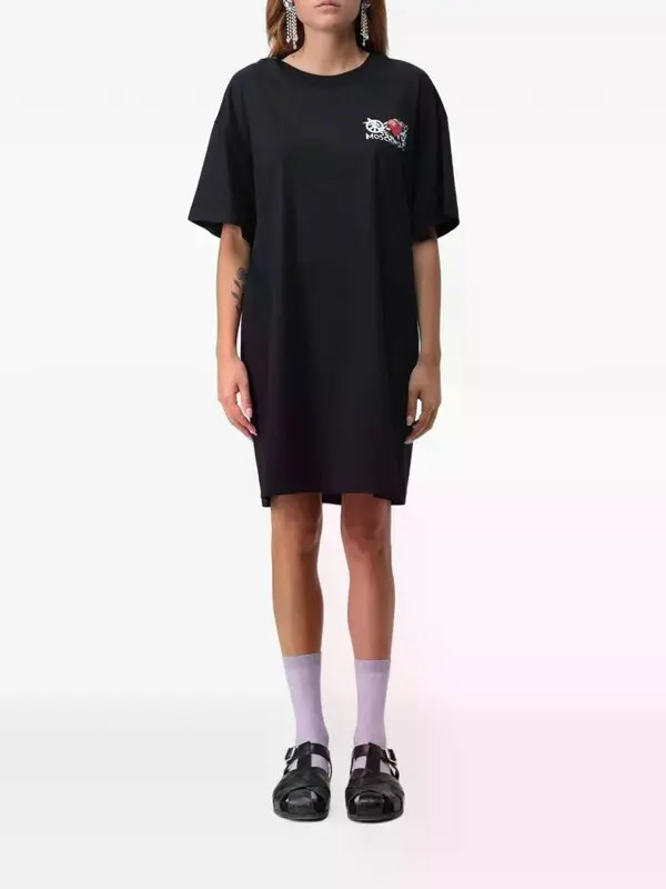Moschino Logo Print T-shirt Mini Dress - Black