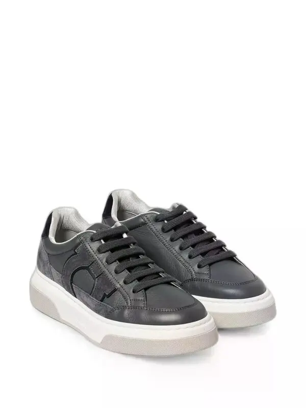 FERRAGAMO Gancini Panelled Leather Sneakers