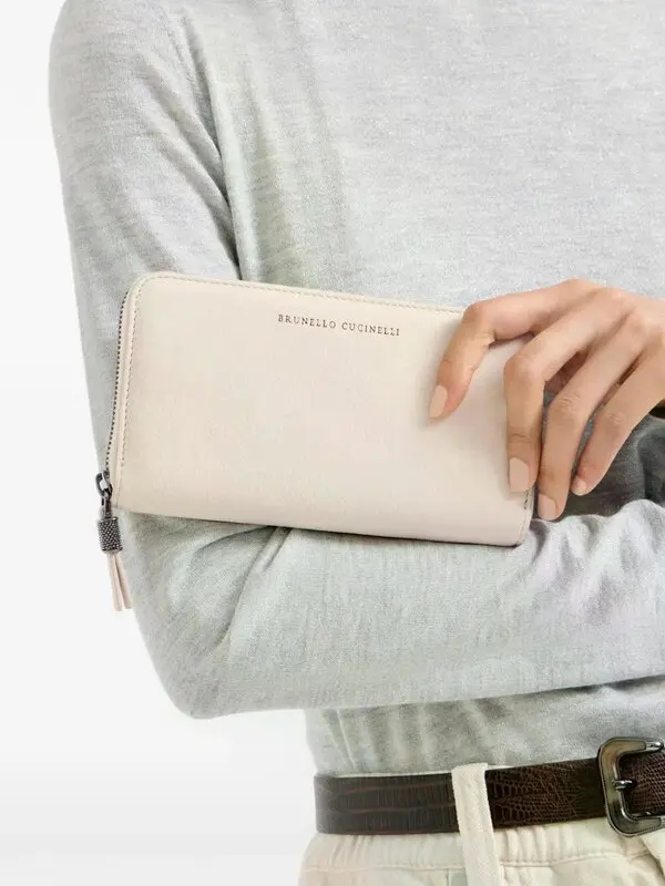 Brunello Cucinelli Grained Zip Wallet