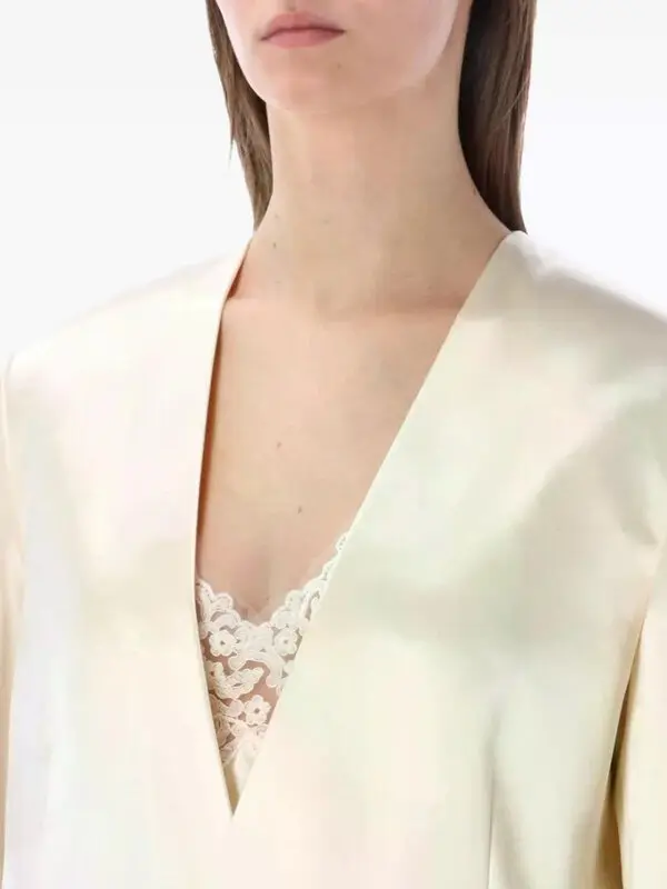 Alberta Ferretti Double-breasted Satin Blazer