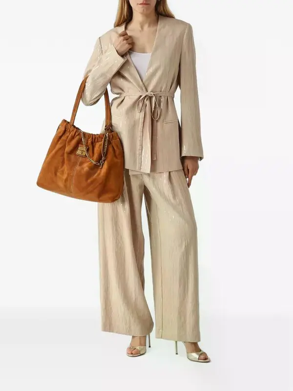 MEIMEIJ Sequin Embellished Wide-leg Trousers