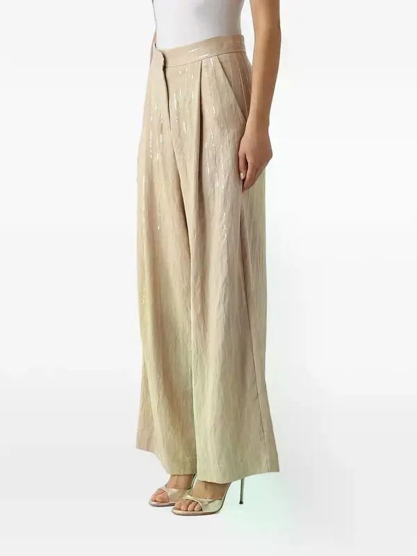 MEIMEIJ Sequin Embellished Wide-leg Trousers