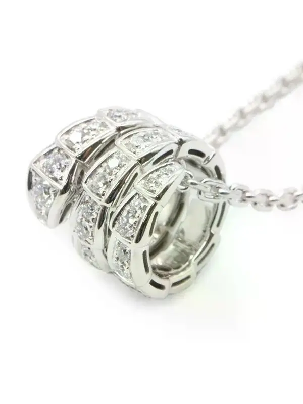 BVLGARI 18k White Gold Diamond Serpenti Viper Necklace