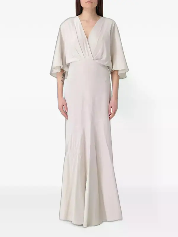 Agnona V-neck Flared Maxi Dress