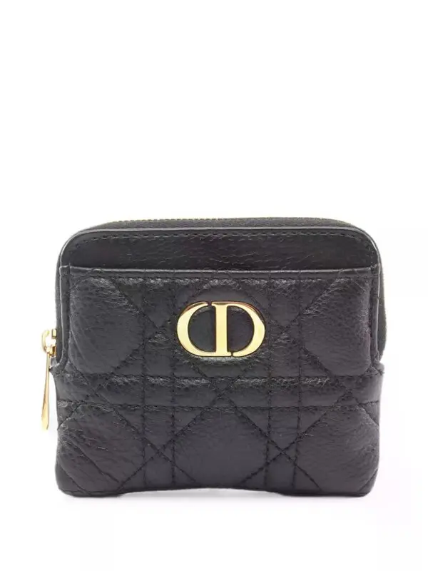 Dior 2010s Cannage Caro Coin Purse - Black