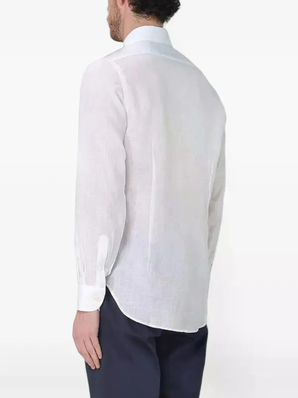 Eleventy Long-sleeve Linen Shirt - White