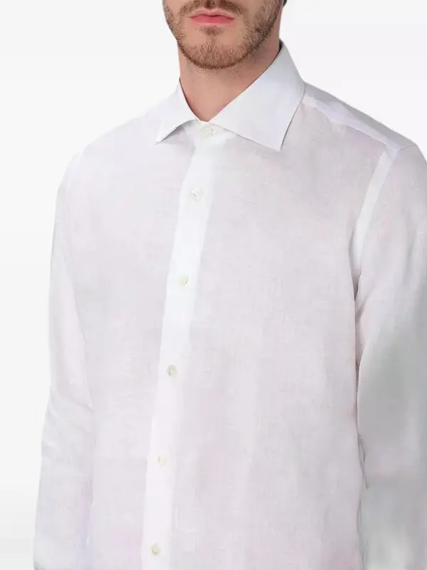 Eleventy Long-sleeve Linen Shirt - White
