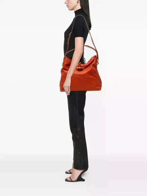 Gucci Calfskin Hip Bamboo Satchel
