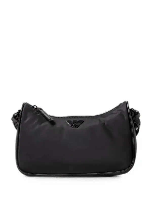 Emporio Armani Logo Plaque Shoulder Bag - Black