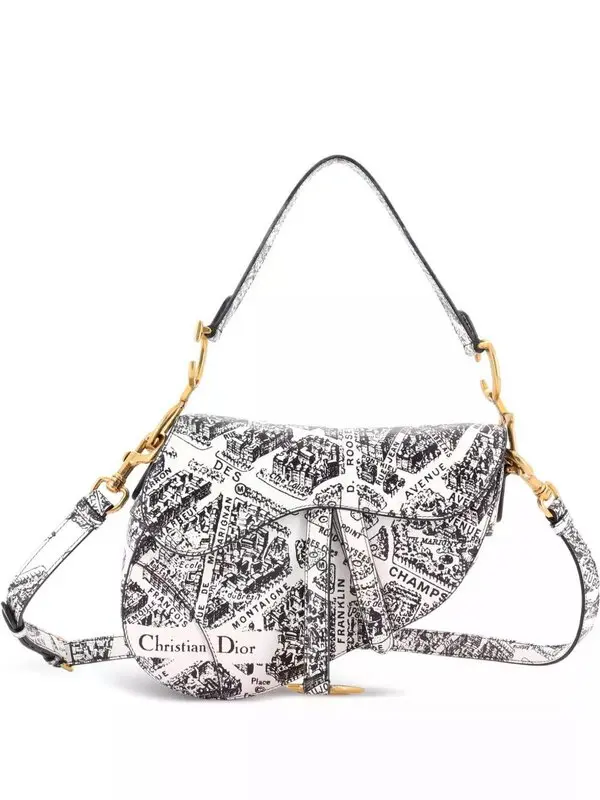Dior Saddle Handbag With Strap - Black
