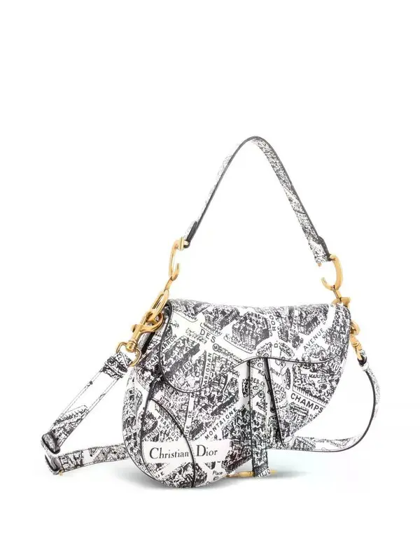 Dior Saddle Handbag With Strap - Black