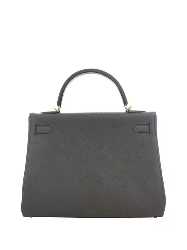 Hermès 32cm Togo Leather Kelly Sellier Satchel In Etain - Grey