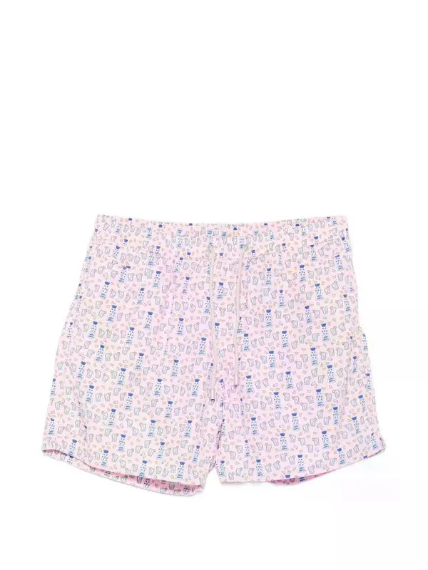 MC2 SAINT BARTH Micro Fantasy Graphic-print Swim Shorts - Pink