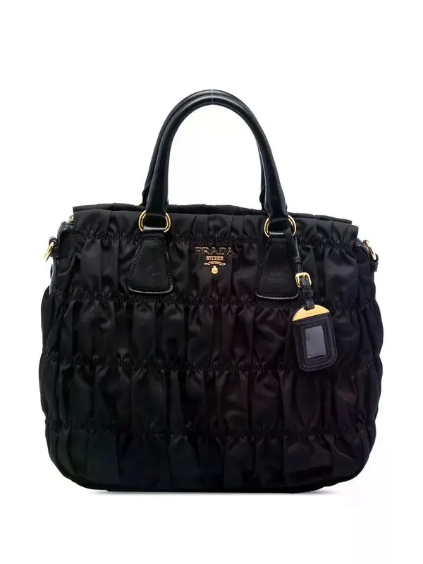 Prada Tessuto Gaufre Satchel - Black