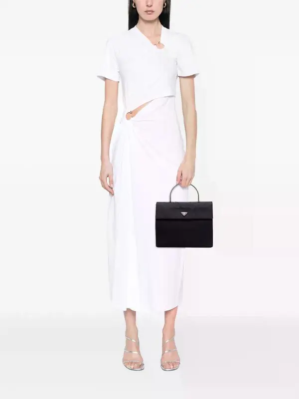 Prada Tessuto Metal Handle Bag