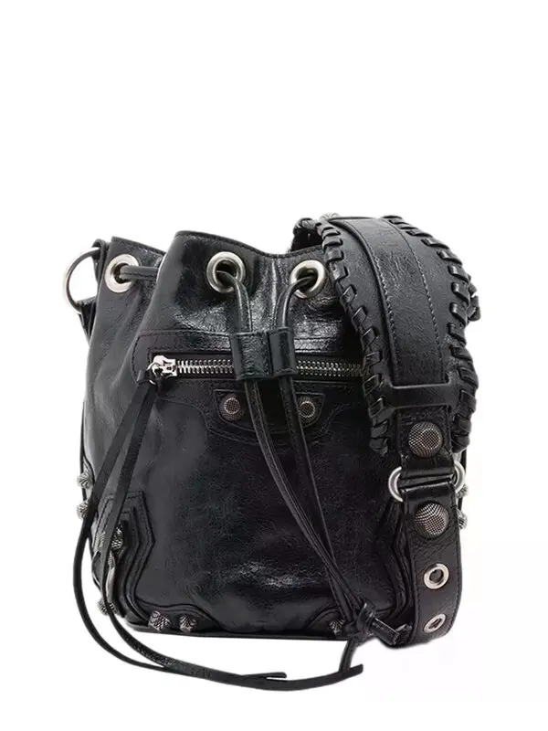 Balenciaga Lambskin Le Cagole Xs Bucket Bag - Black