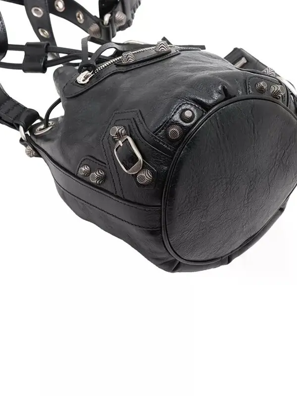 Balenciaga Lambskin Le Cagole Xs Bucket Bag - Black