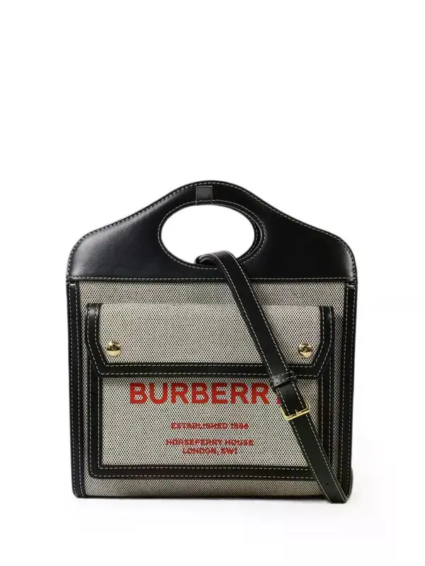 Burberry Logo-print Pocket Tote Bag - Neutrals