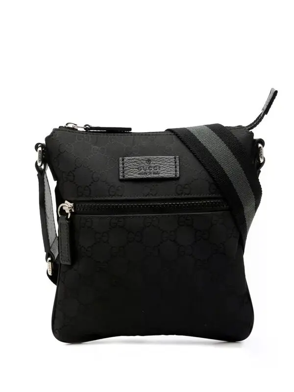 Gucci Gg Nylon Web Crossbody Bag - Black