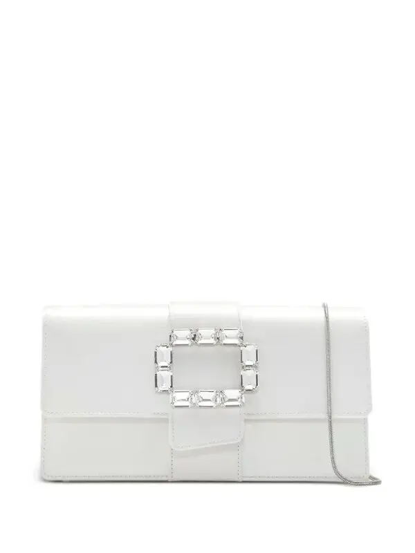 Manolo Blahnik Maycapjou Crystal-buckle Clutch Bag - White