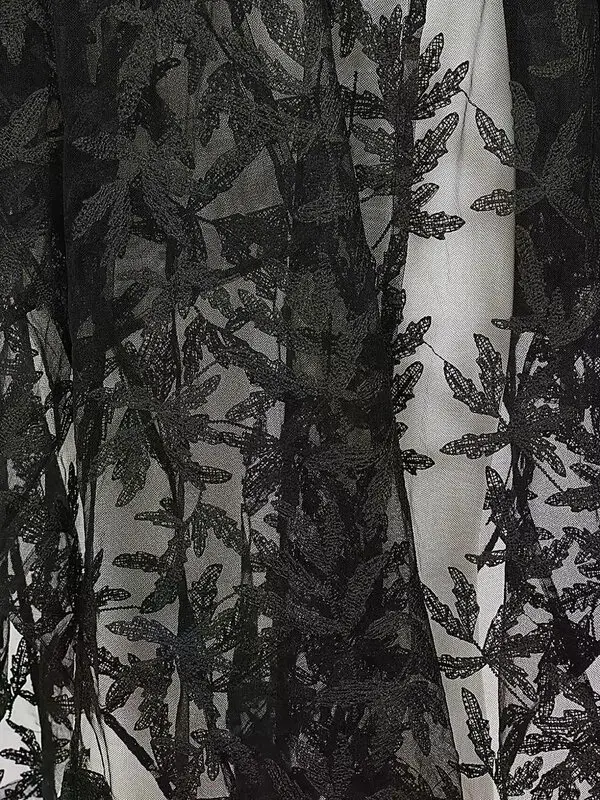 MOYURU Sheer Leaf Embroidered Cape