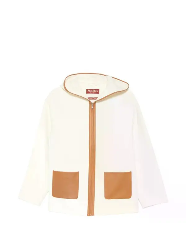 Max Mara Hooded Jacket With Leather Trims - Neutrals