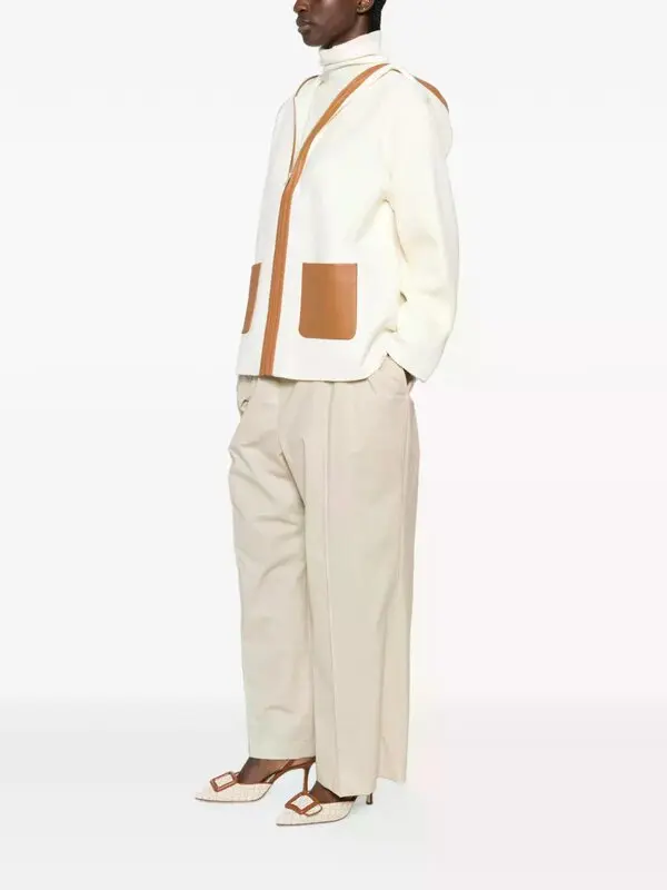 Max Mara Hooded Jacket With Leather Trims