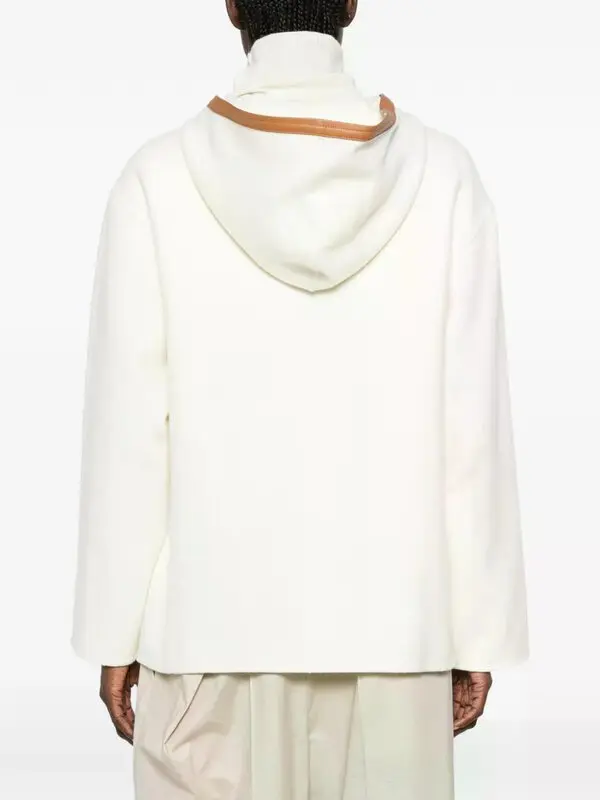 Max Mara Hooded Jacket With Leather Trims